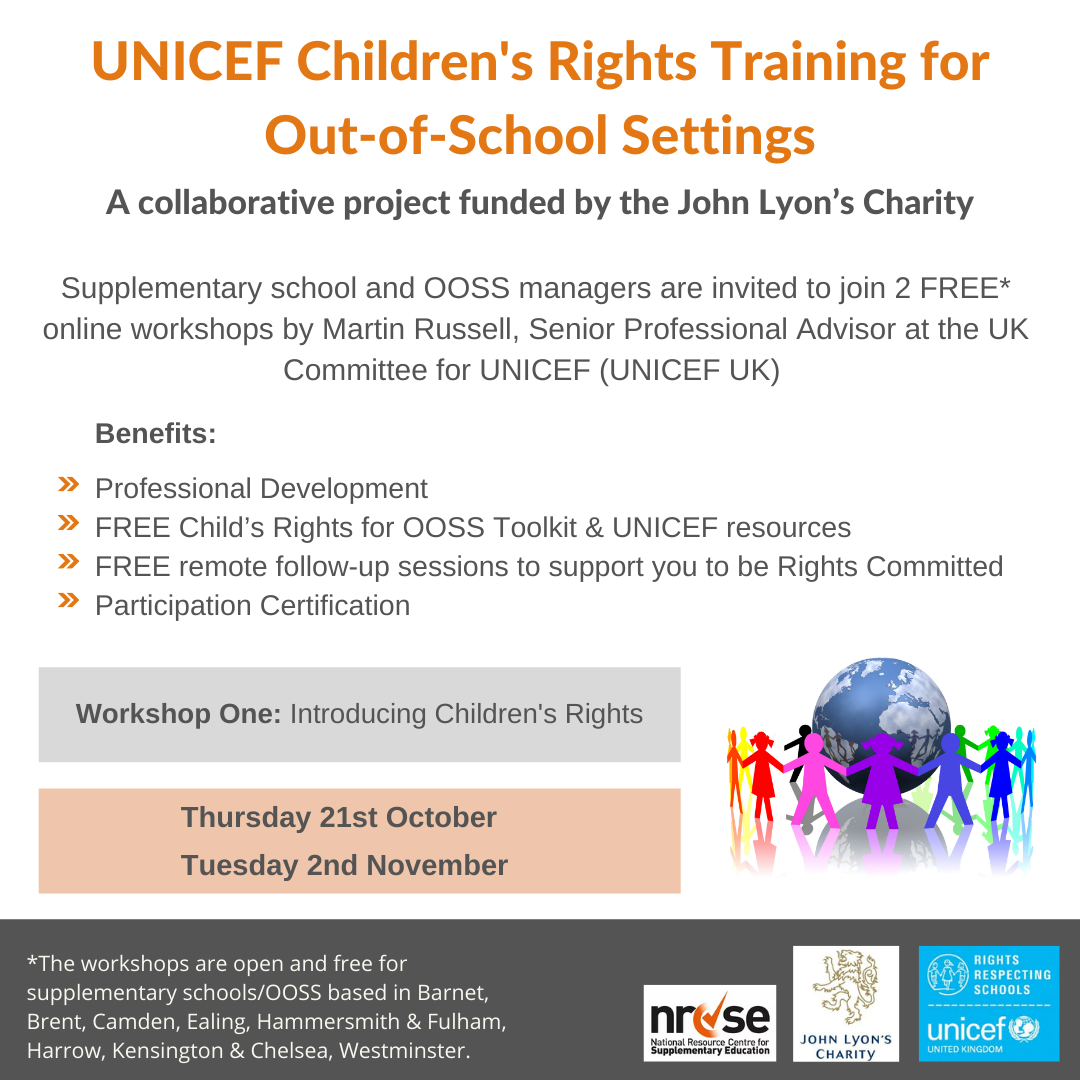 Register for Workshop One – UNICEF Children’s Rights Training for Out ...